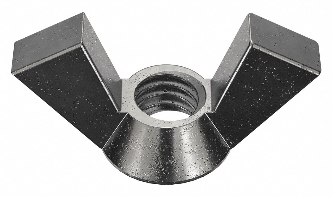 APPROVED VENDOR WING NUT, 5/16"-18 THREAD SIZE, STEEL, GRADE 2, BLACK ...