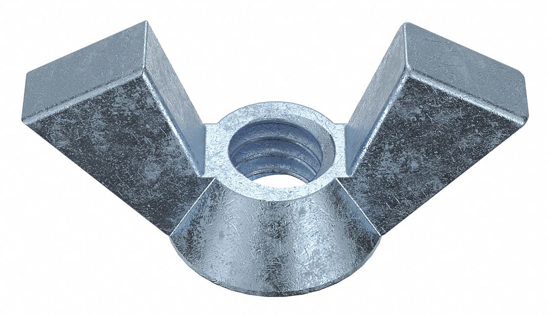 1/4"-20 Thread Size, Steel, Wing Nut - 5MMZ3|0-CD-724B87- - Grainger