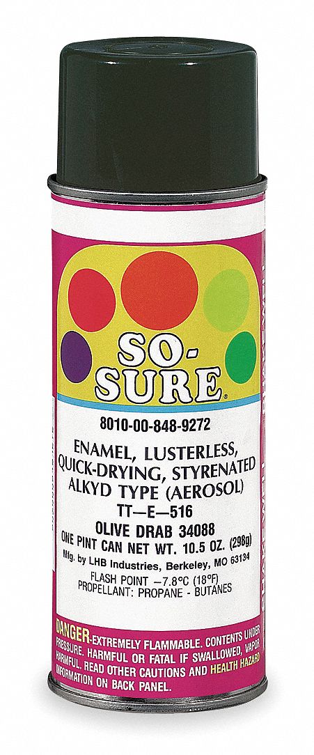 ABILITY ONE So-Sure Spray Paint in Flat Olive Drab for Concrete ... ABILITY ONE So-Sure Spray Paint in Flat Olive Drab for Concrete ...