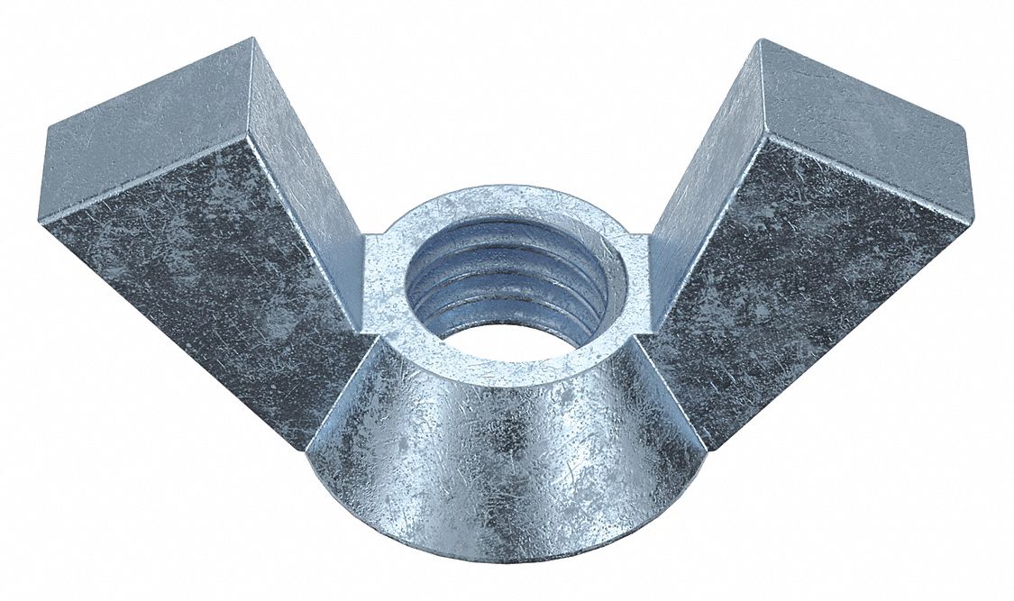 1/2"-13 Thread Size, Steel, Wing Nut - 5MNE3|0-GH-816E87- - Grainger