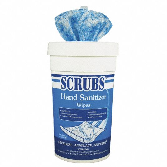 SCRUBS, Canister, Wipes, Hand Sanitizer Wipes - 5MP31|90985 - Grainger