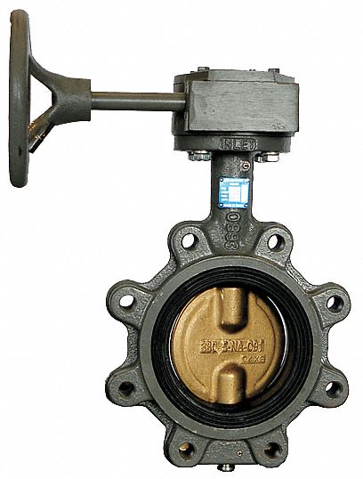Wafer-Style Butterfly Valve, PVC, 150 PSI, 4 in Pipe Size - Grainger