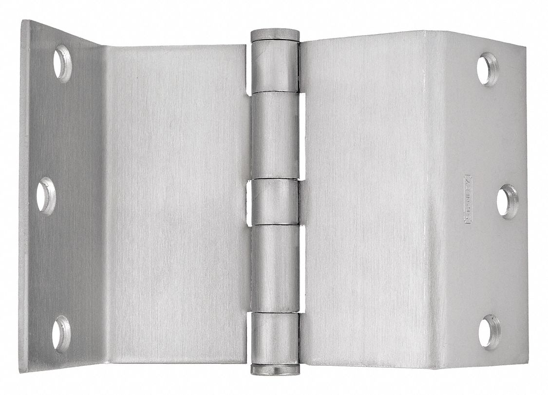 Swing Clear Hinge With Holes, Satin Chrome Finish, Square Corners, 4 1/ ...