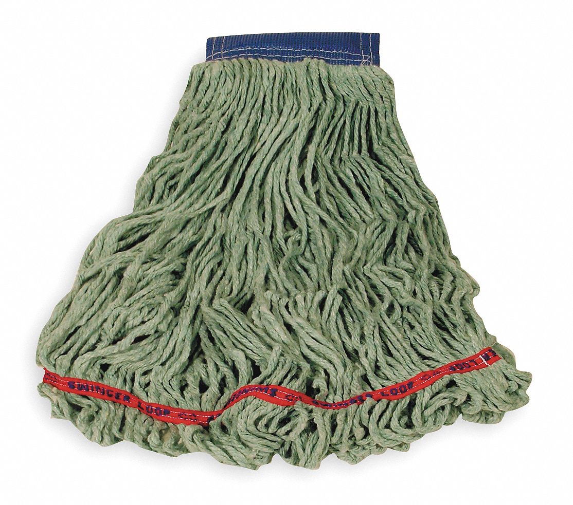 Side Gate Synthetic String Wet Mop Head, Green - Grainger
