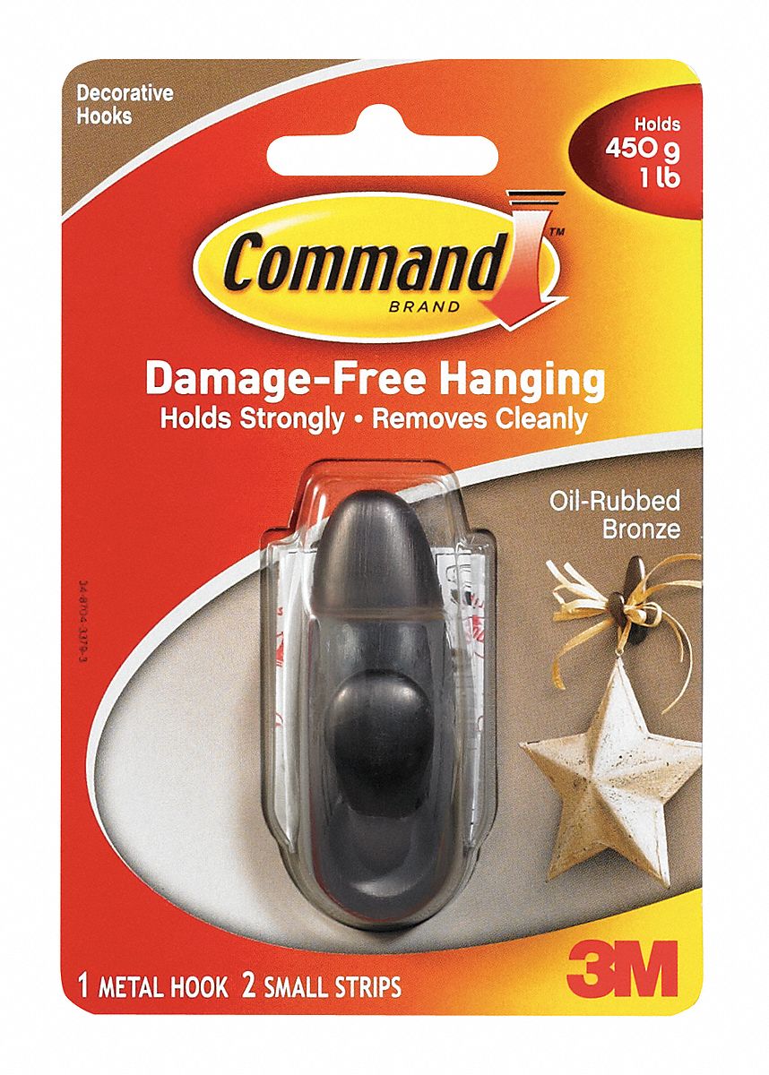 COMMAND, 1 Hooks, Metal, Small Forever Classic Hook - 5MVN6|FC11 - Grainger