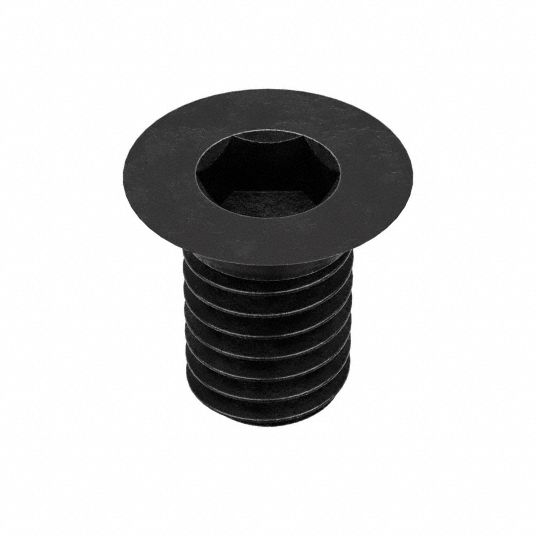 Flat, Socket Flat Head Cap Screw, #10-32, Steel, Alloy Steel, Black ...