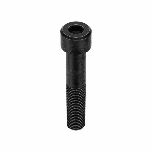Cylindrical, Socket Head Cap Screw, 1-1/2"-6, Steel, Alloy Steel, Black ...