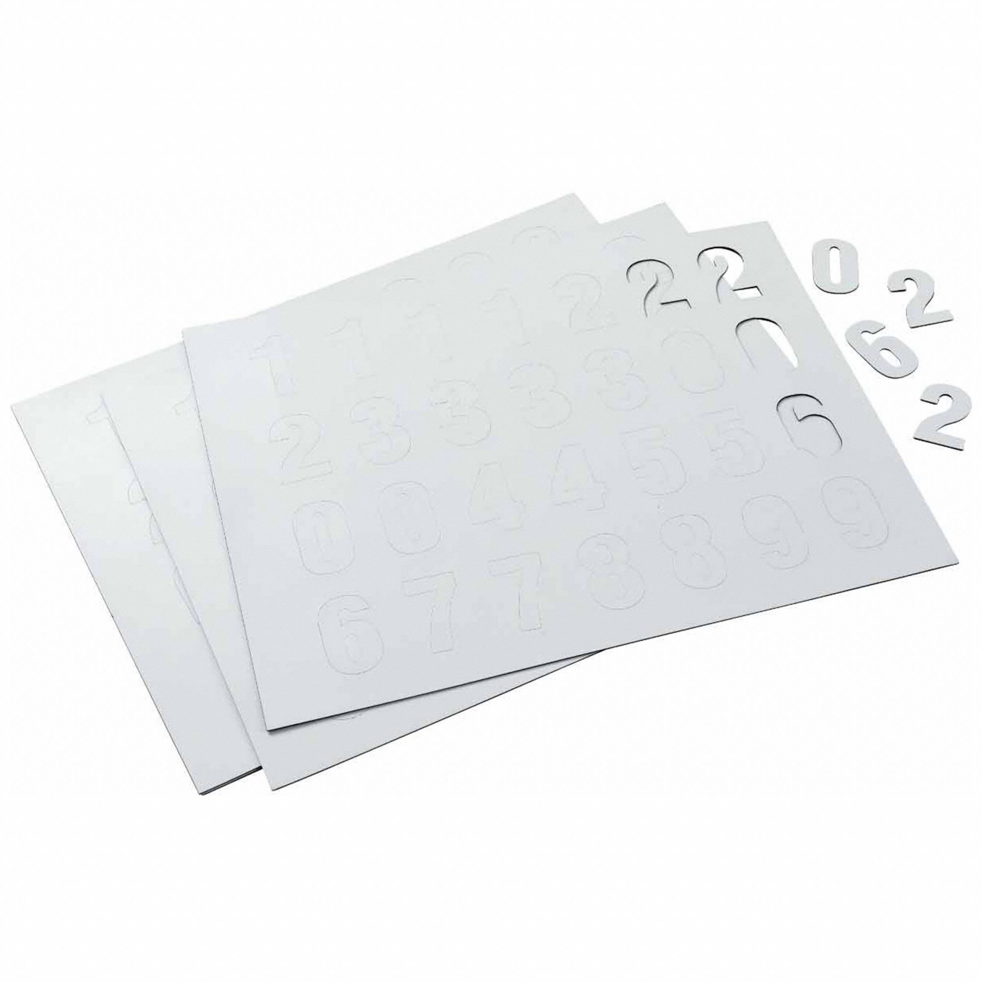 1 1/2 in Character Ht, Indoor/Outdoor, Number Label Set - 5MZ77|57624 ...