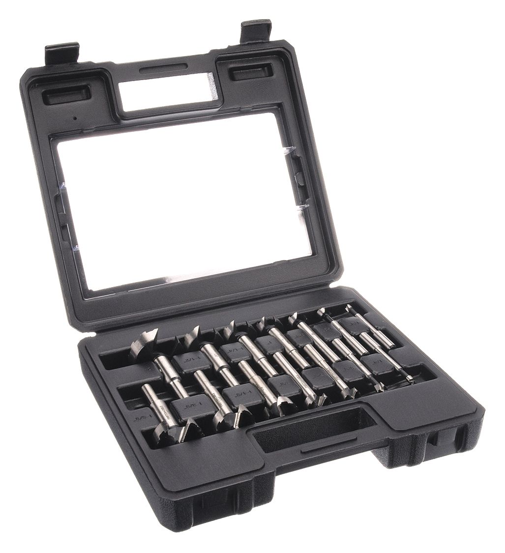 PORTER CABLE, 3 1/2 in Overall Lg, Hex Shank, Forstner Drill Bit Set ...