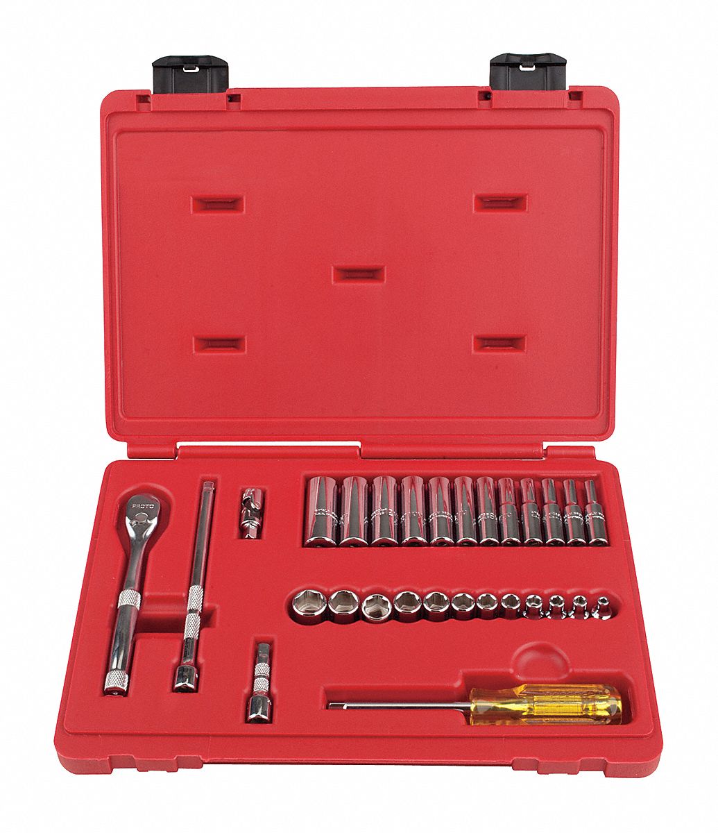 Proto Socket Wrench Set Socket Size Range 4 Mm To 14 Mm Drive Size 1