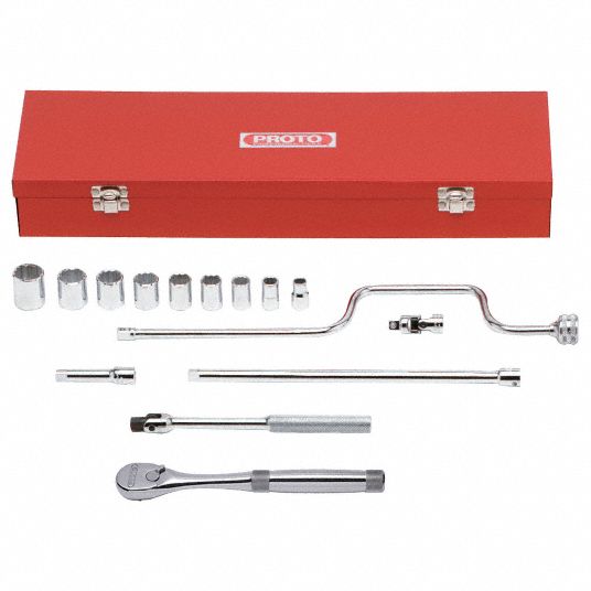 PROTO, 3/8 in Drive, 15 Piece, Socket Wrench Set - 5NAW2|J52132XL ...