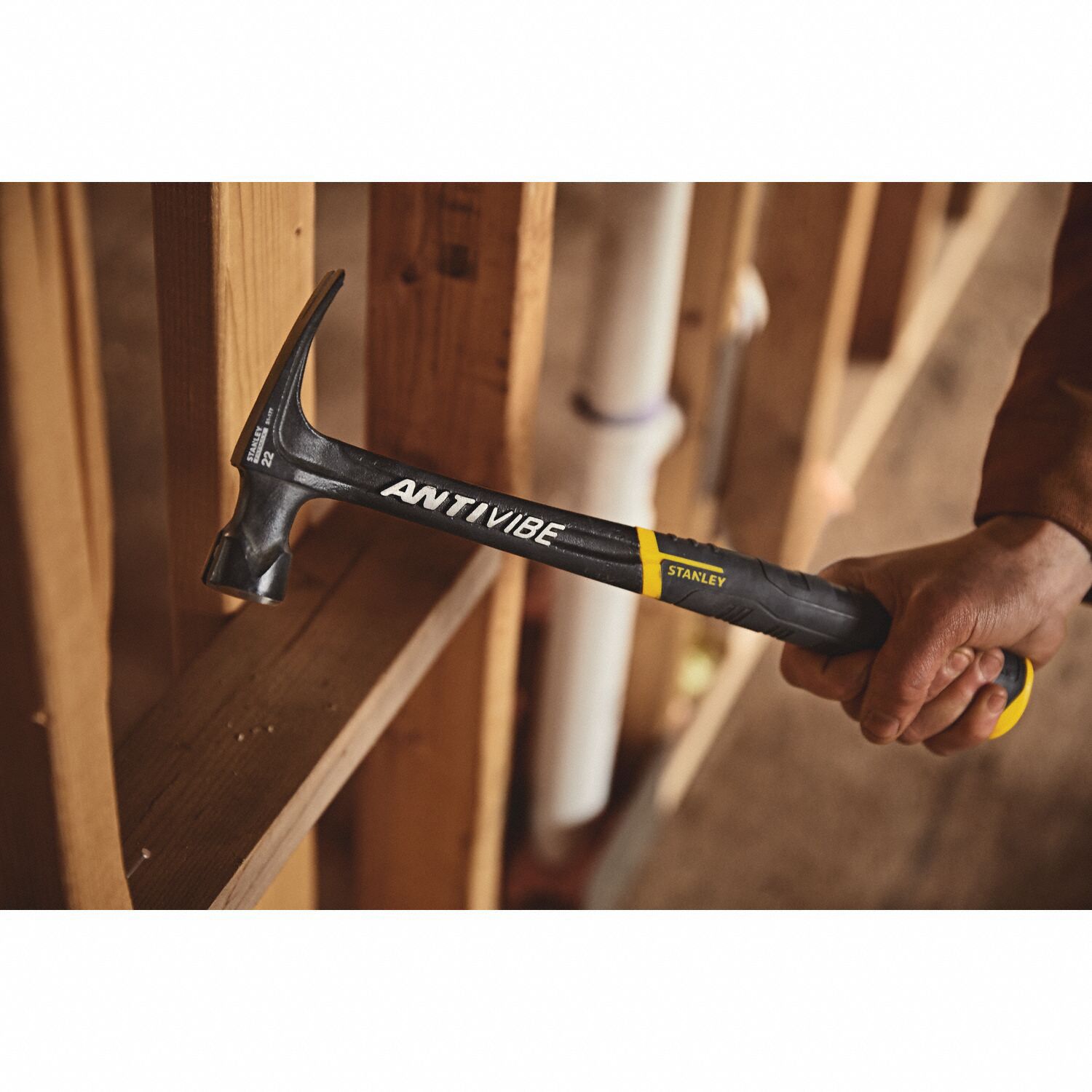 STANLEY Straight Claw Hammer: Steel, Textured Grip, Steel Handle, 22 oz ...
