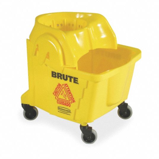Yellow Mop Bucket and Wringer, 8 3/4 gal - Grainger