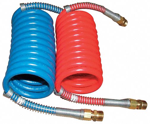 Air Brake Hose Assembly, 8 ft Length, -40 to 200 Deg F Temp. Range, Red ...