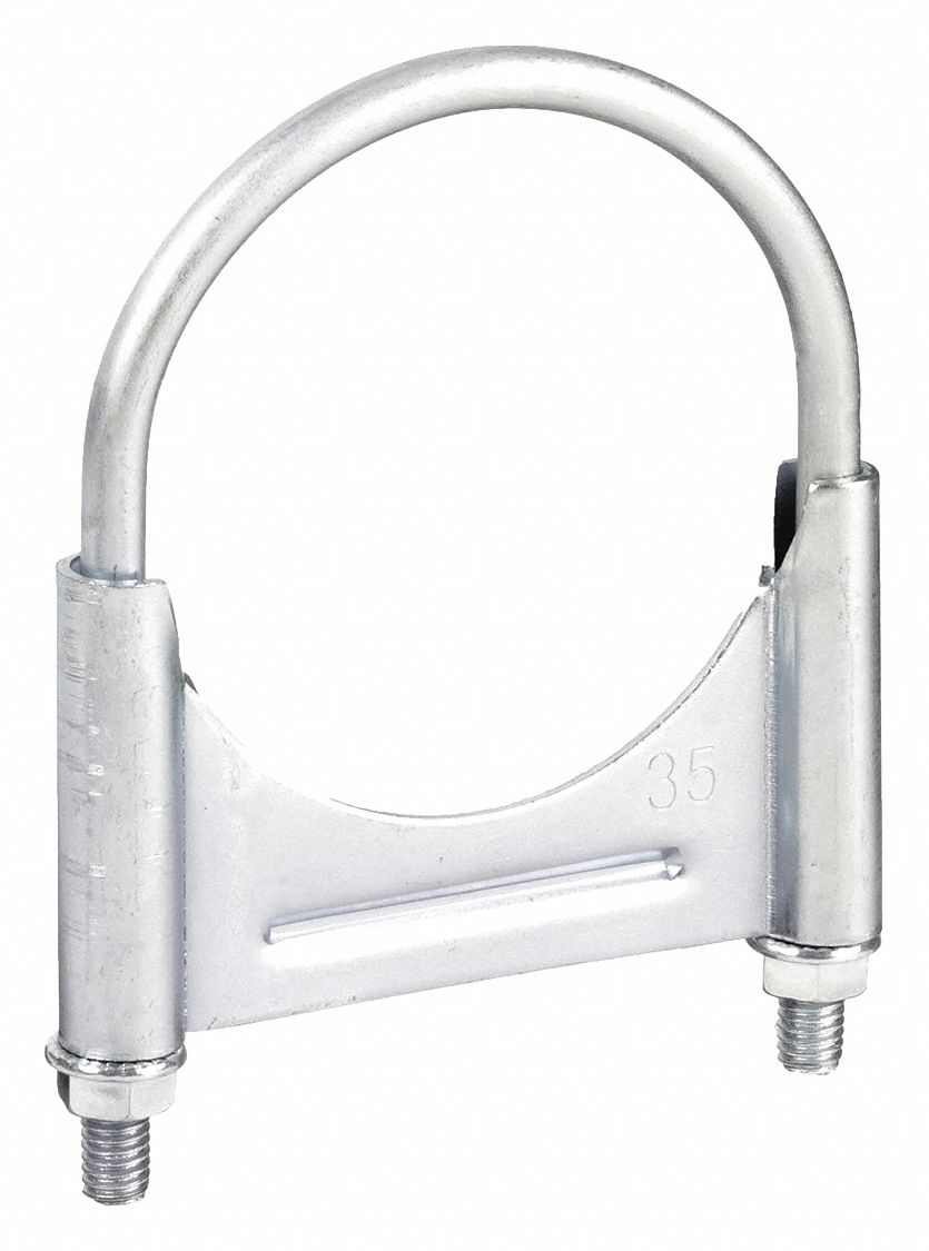 NICKSON EXHAUST SOLUTIONS, U-Bolt Clamp, 3 1/2 in Compatible Pipe Dia ...