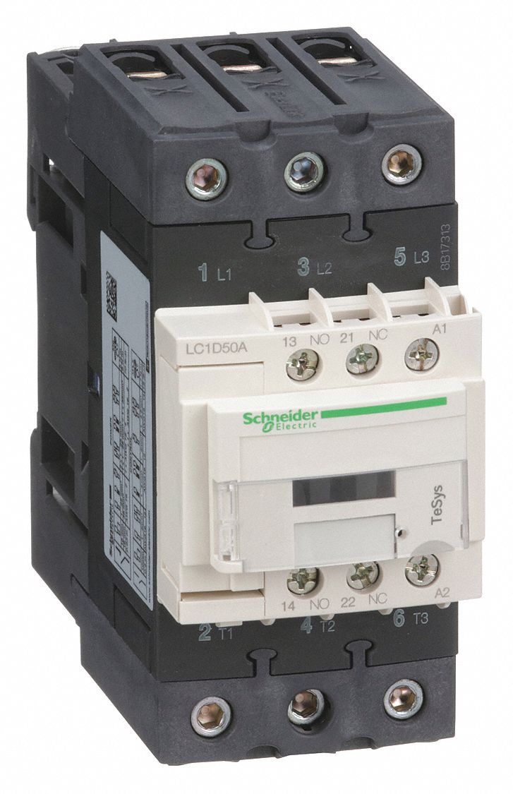 SCHNEIDER, Non-Reversing, 3 Poles, IEC Magnetic Contactor - 5NHD1 ...