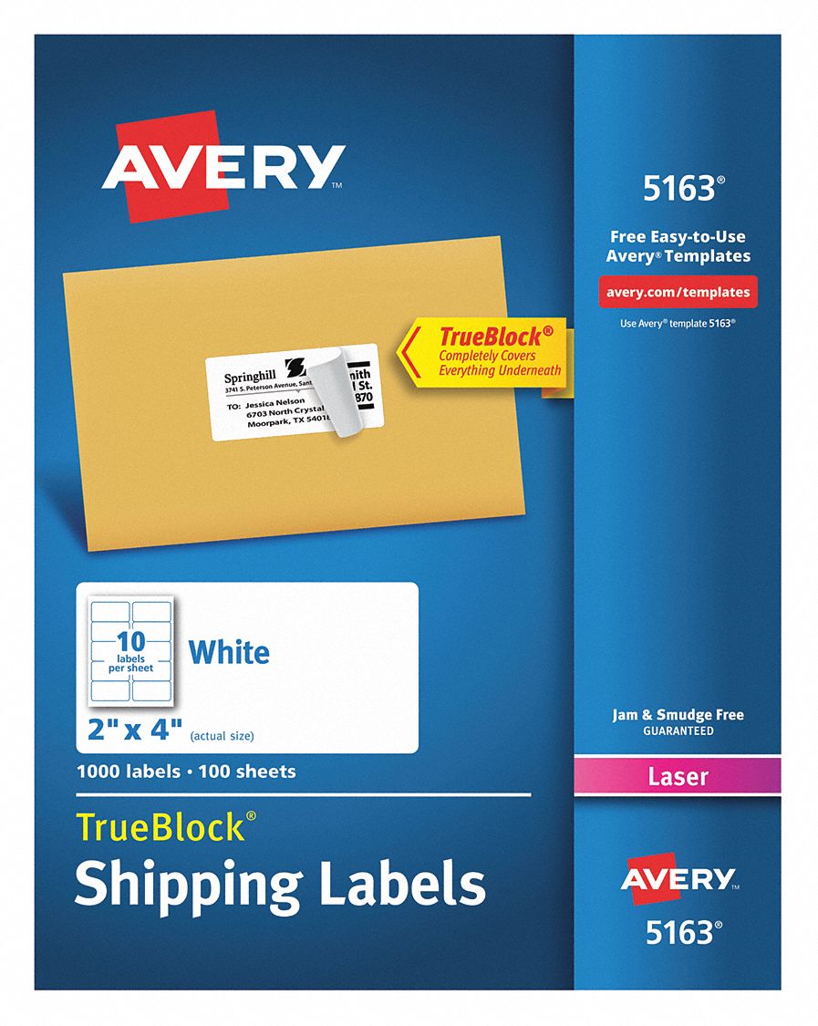 AVERY 5 163 Avery Template White Laser Label 5NHF3 7278205163 