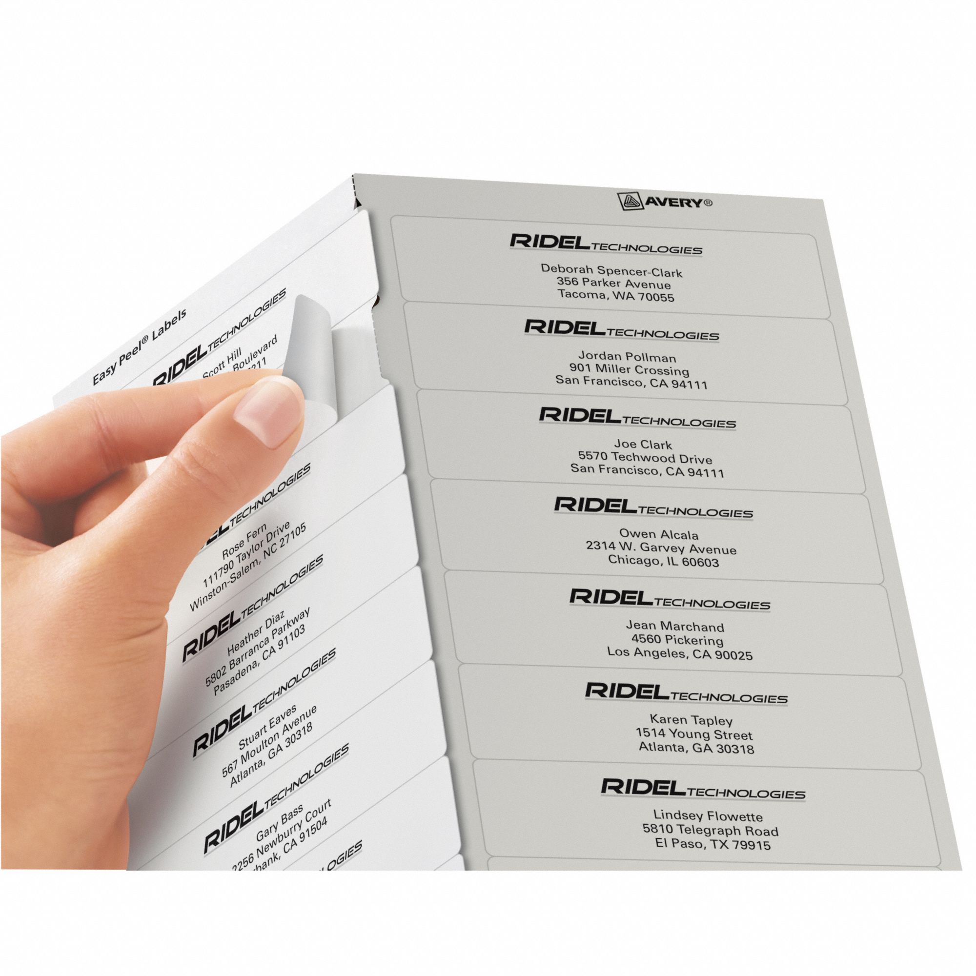 AVERY Laser Label 5 660 Avery Template Clear 1 In Label Ht 2 5 8 