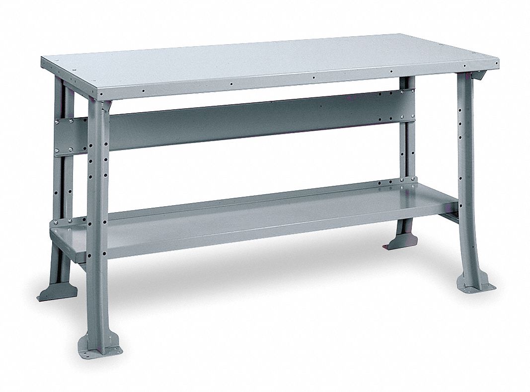 Workbench, Steel, 28 in Depth, 32 1/4 in Height, 60 in Width - Grainger