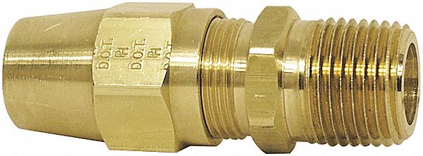 PARKER, 5/8 in OD x 1/2 in Pipe Fitting Size, Compression x MNPT, Compression Fitting Adapter ...