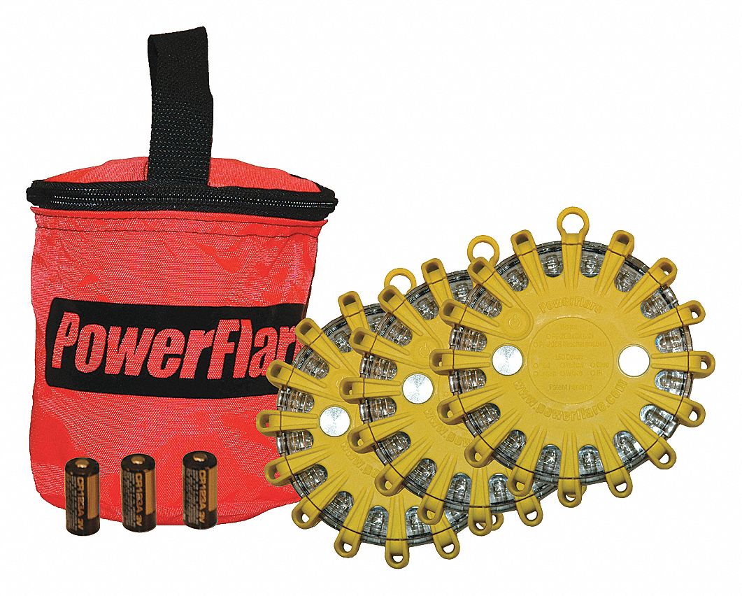 POWERFLARE, Red, LED Road Flare - 5NJU7|SP3O-R-Y - Grainger