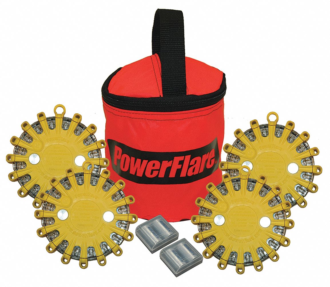 POWERFLARE, Red, LED Road Flare - 5NJV3|SP4O-R-Y - Grainger