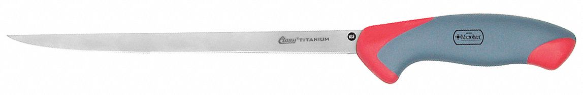 9 in Fillet Knife, Gray/Red - Grainger