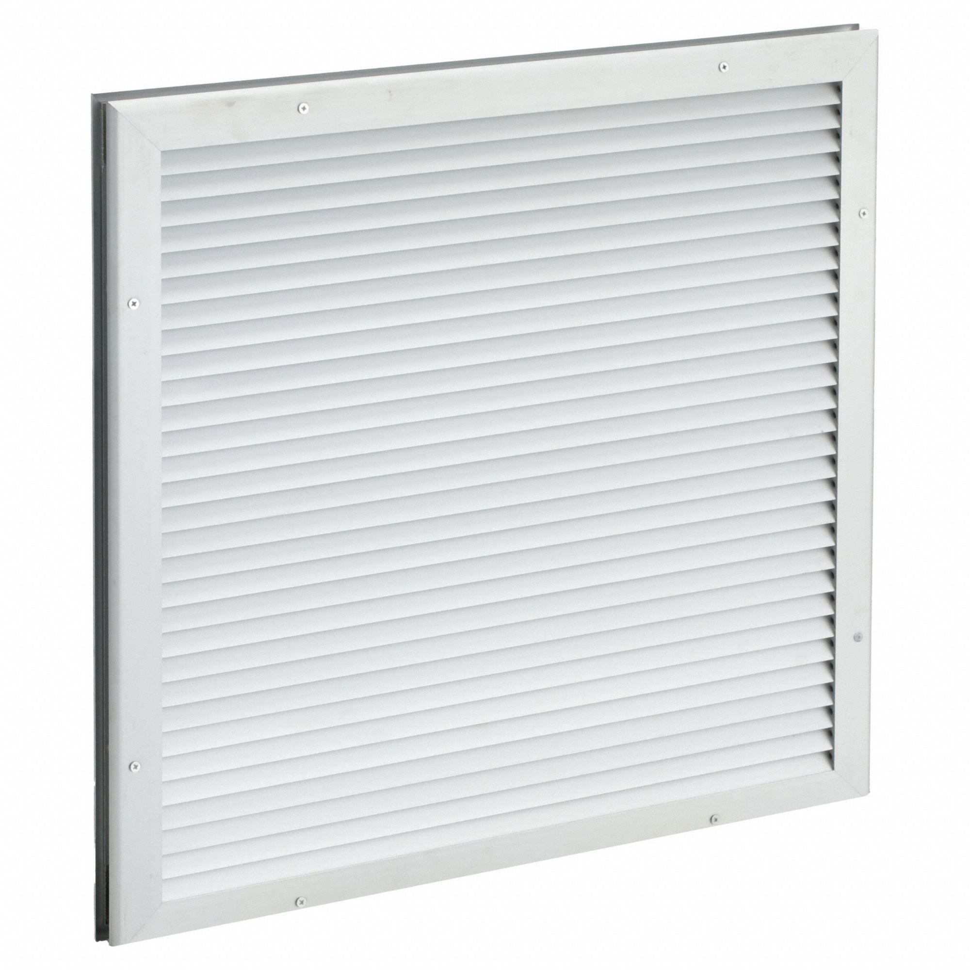 DAYTON DOOR LOUVER, CLEAR ANODIZED, ALUMINUM, 20½ IN H X 20½ IN W ROUGH ...