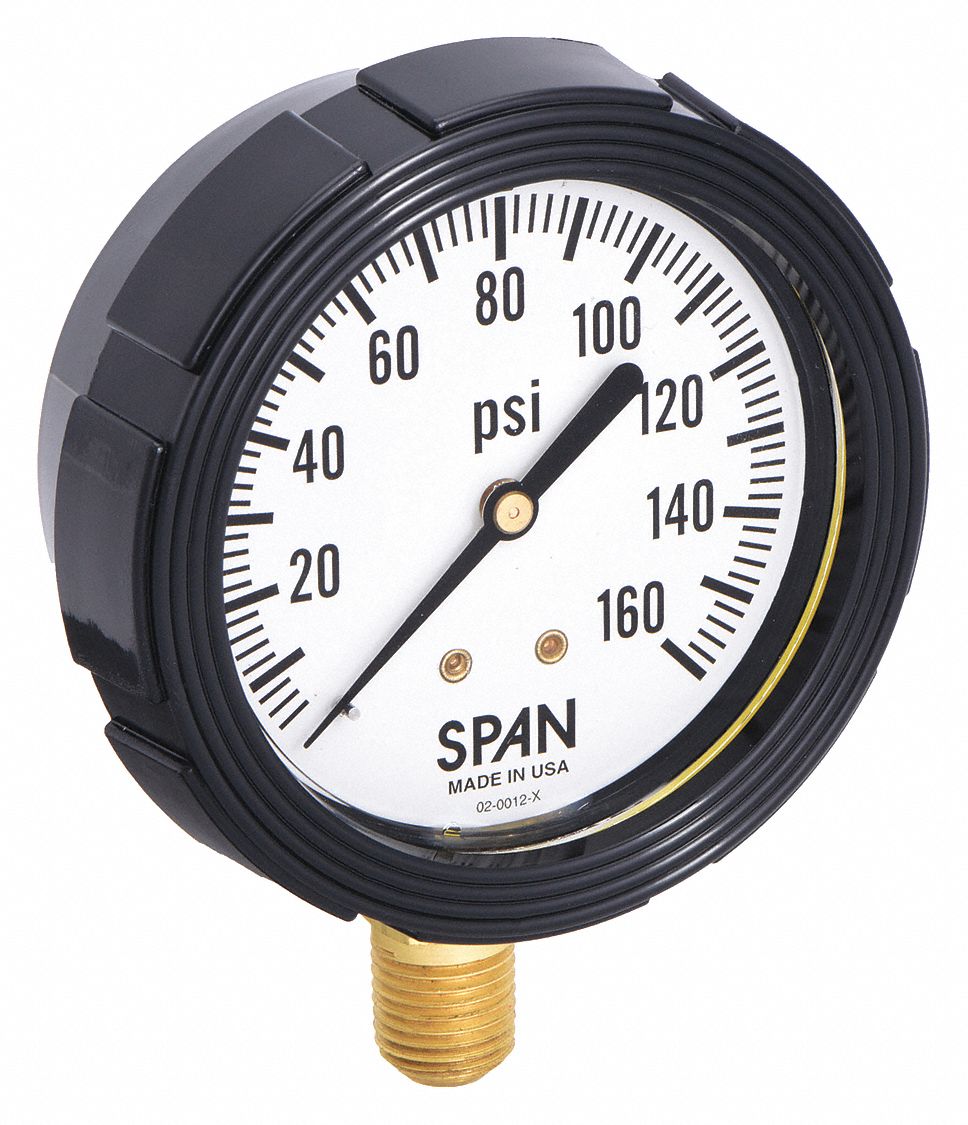 SPAN PRESSURE GAUGE,0 TO 160 PSI,2-1/2IN - 31988 - WWG5NMY1 | LFS210160GKEMX - Grainger, Canada