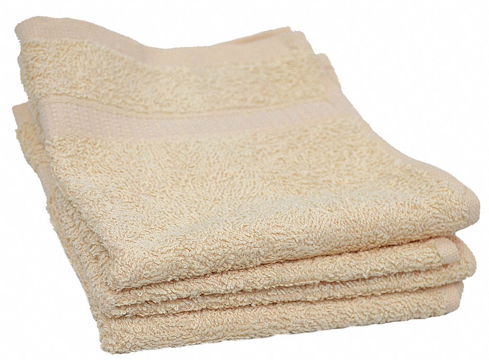 R & R TEXTILE Wash Cloth: Beige, 13 in Wd, 13 in Lg, 12 PK - 5NWP8 ...