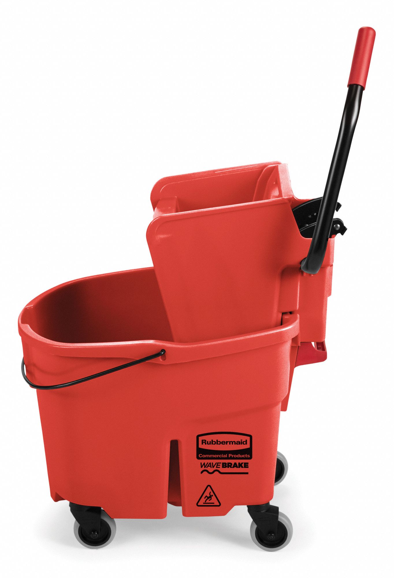 RUBBERMAID COMMERCIAL PRODUCTS Red Polypropylene Mop Bucket and Wringer ...
