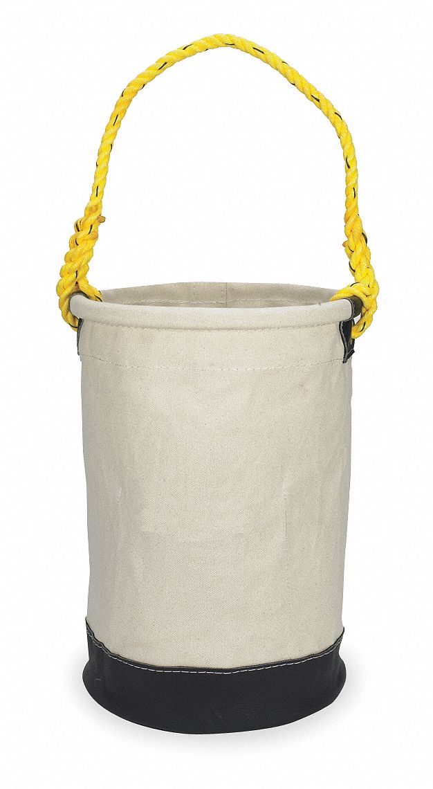 Bucket Bag, White, Canvas - Grainger