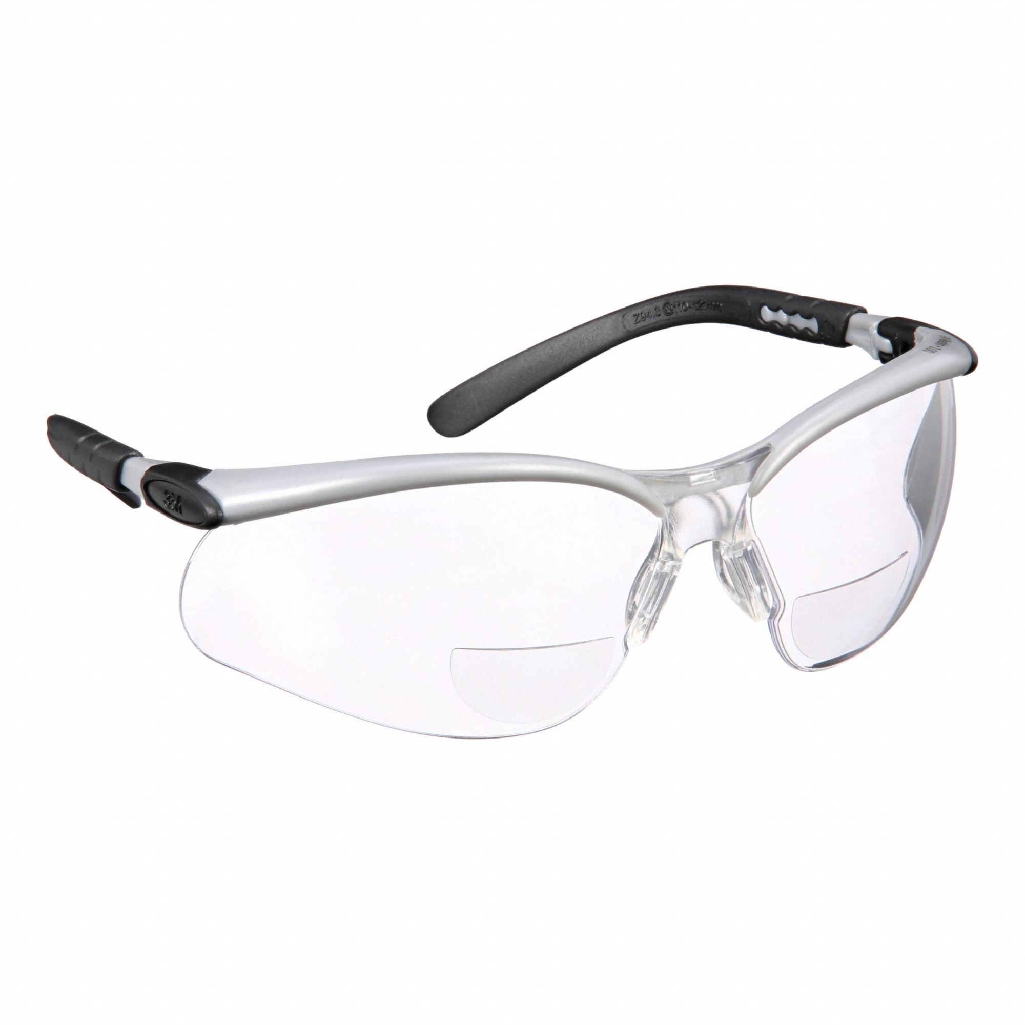 3M, Clear Lens Color, Wraparound Frame, Reader Safety Glasses - 5PA84 ...