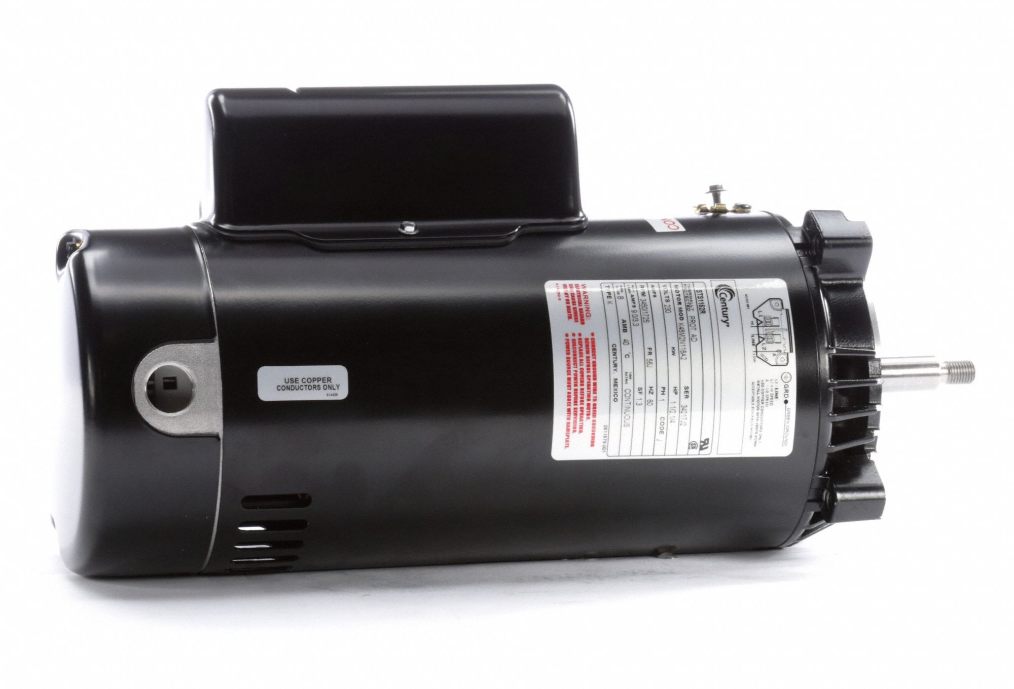 CENTURY Pool and Spa Pump Motor: Face Mounting, 1 1/2, 1/4 HP, 1.3 ...