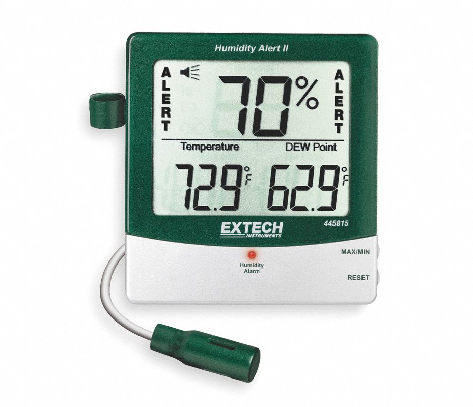 EXTECH Higrómetro Digital, Rango de Temperatura (F) 14° a 140°, Rango ...