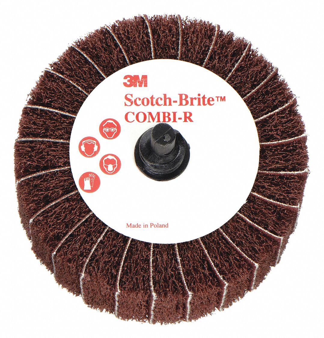 SCOTCH-BRITE, 2 1/2 in Dia x 1 1/4 in W, TR+ Quick-Change, Interleaf Flap Wheel - 5PJA9 ...