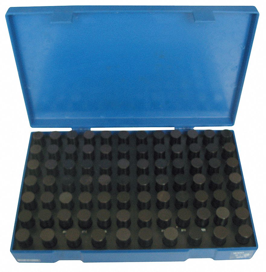 Pin Gage Set, Minus, 82 Pc, Shape Cylindrical, Nominal Size 0.751 to 0. ...