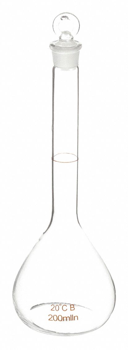 Glass, 200 mL Capacity - mL, Volumetric Flask - 5PRZ8|5PRZ8 - Grainger