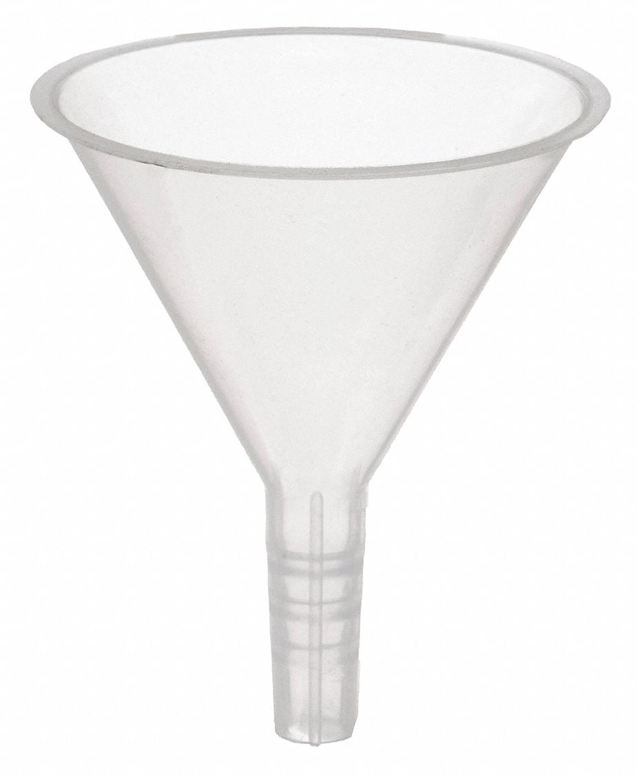 Plastic, 5 fl oz Capacity - oz, Short Stem Funnel - 5PTK9|5PTK9 - Grainger