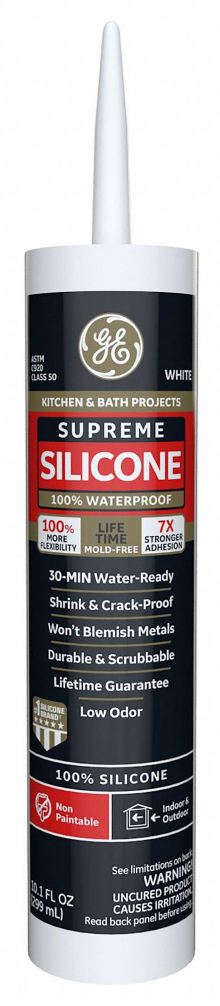 GE, Supreme Silicone, White, Silicone Sealant - 5PWD4|2821640 - Grainger