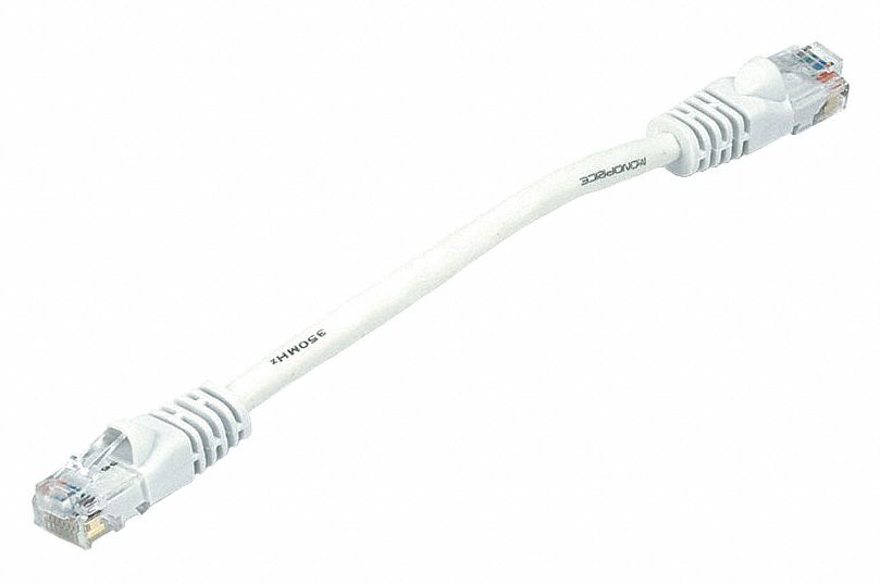 MONOPRICE PATCH CORD,CAT5E,.5FT,WHITE - 8761 - WWG5PZR1 | 5PZR1 ...