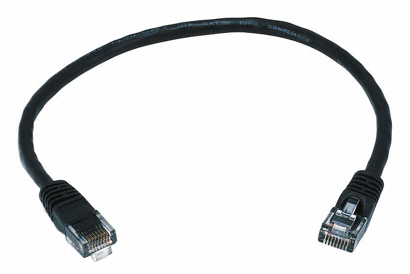 MONOPRICE VOICE AND DATA PATCH CORD, ROUND, 24 AWG, BLACK, 2125, 1 FT ...
