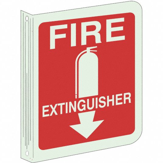 Plastic, Mounting Holes Sign Mounting, Fire Extinguisher Sign - 5RB50 ...
