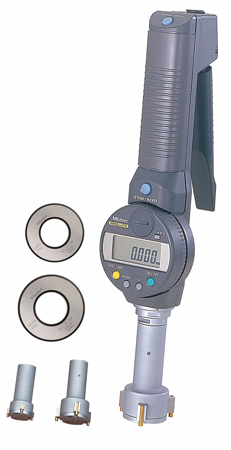 MITUTOYO Digital Bore Gauge Set: 1 in to 2 in Range, 0.00005 in/0.001 ...