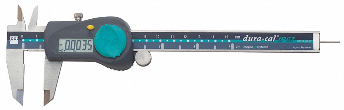 Electronic Digital Caliper, Range 0 to 6"/0 to 150mm, IP Rating 67, SPC ...