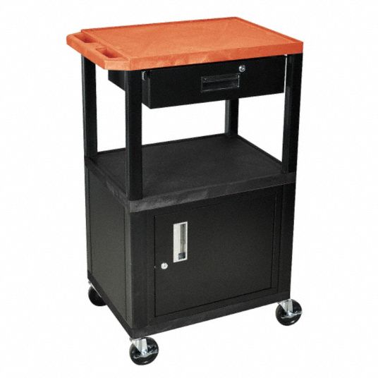 Audio-Visual Cart, 200 lb Load Capacity, Number of Shelves 3 - Grainger