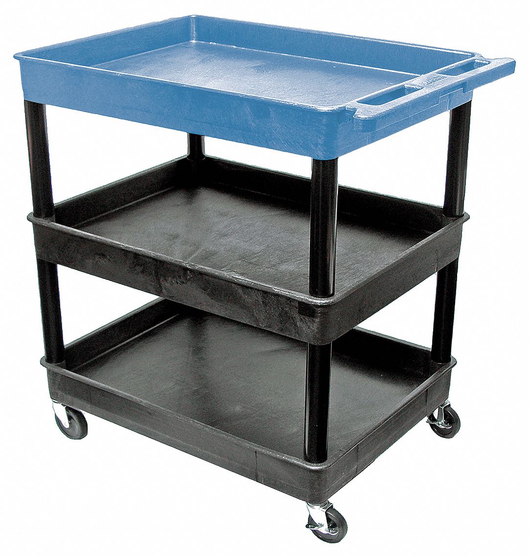 Flat Handle Utility Cart, 300 lb Load Capacity, Number of Shelves 3, 32 ...