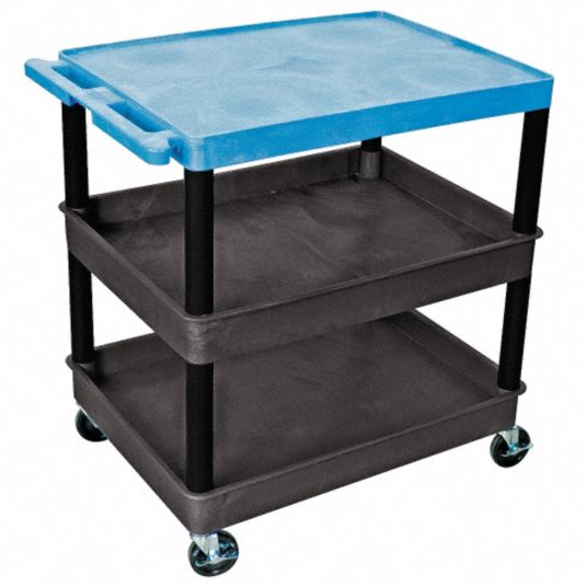 Utility Cart, 300 lb Load Capacity, Number of Shelves 3, 32 in x 24 in ...