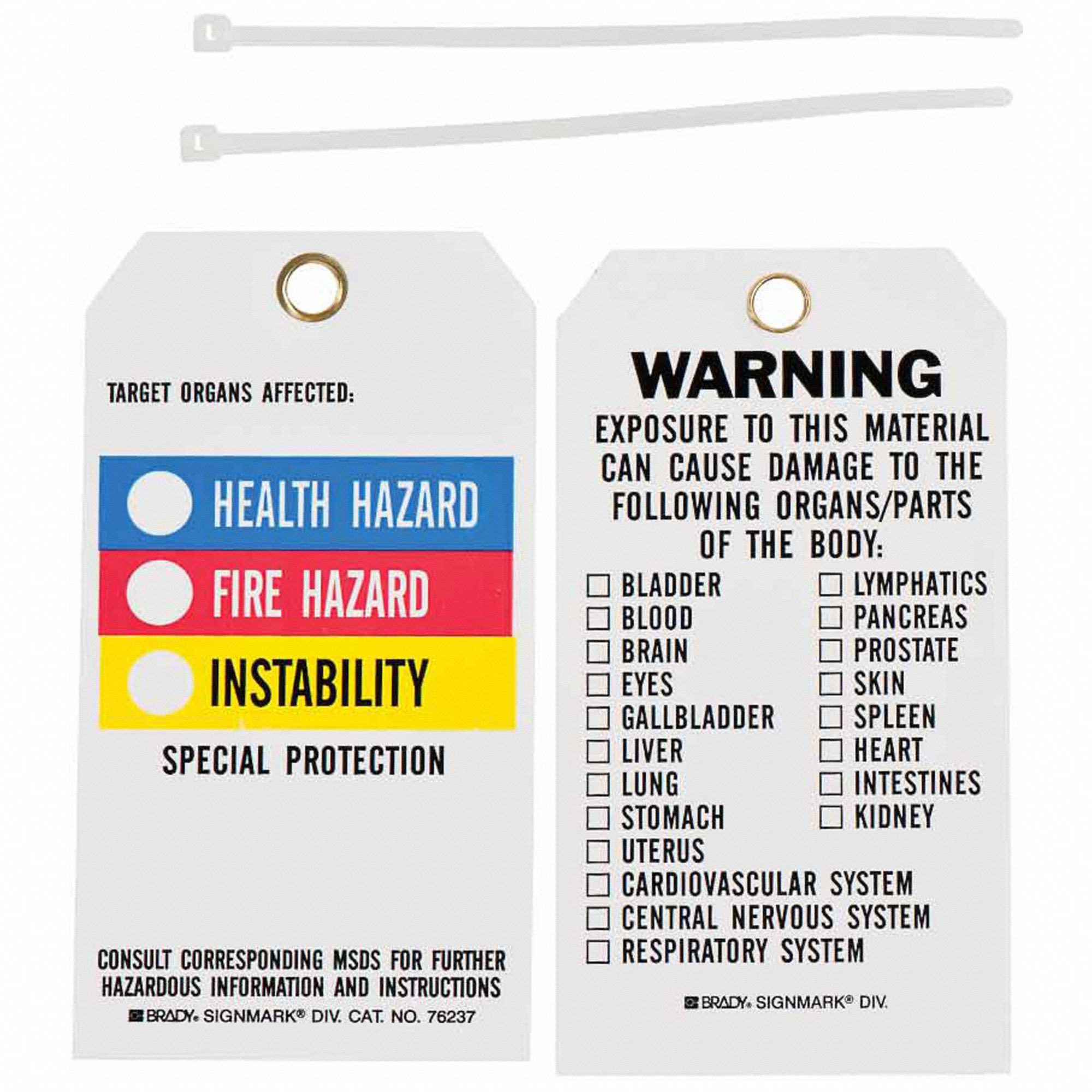 BRADY, Polyester, Rectangle, Tag - 5RE11|76237 - Grainger