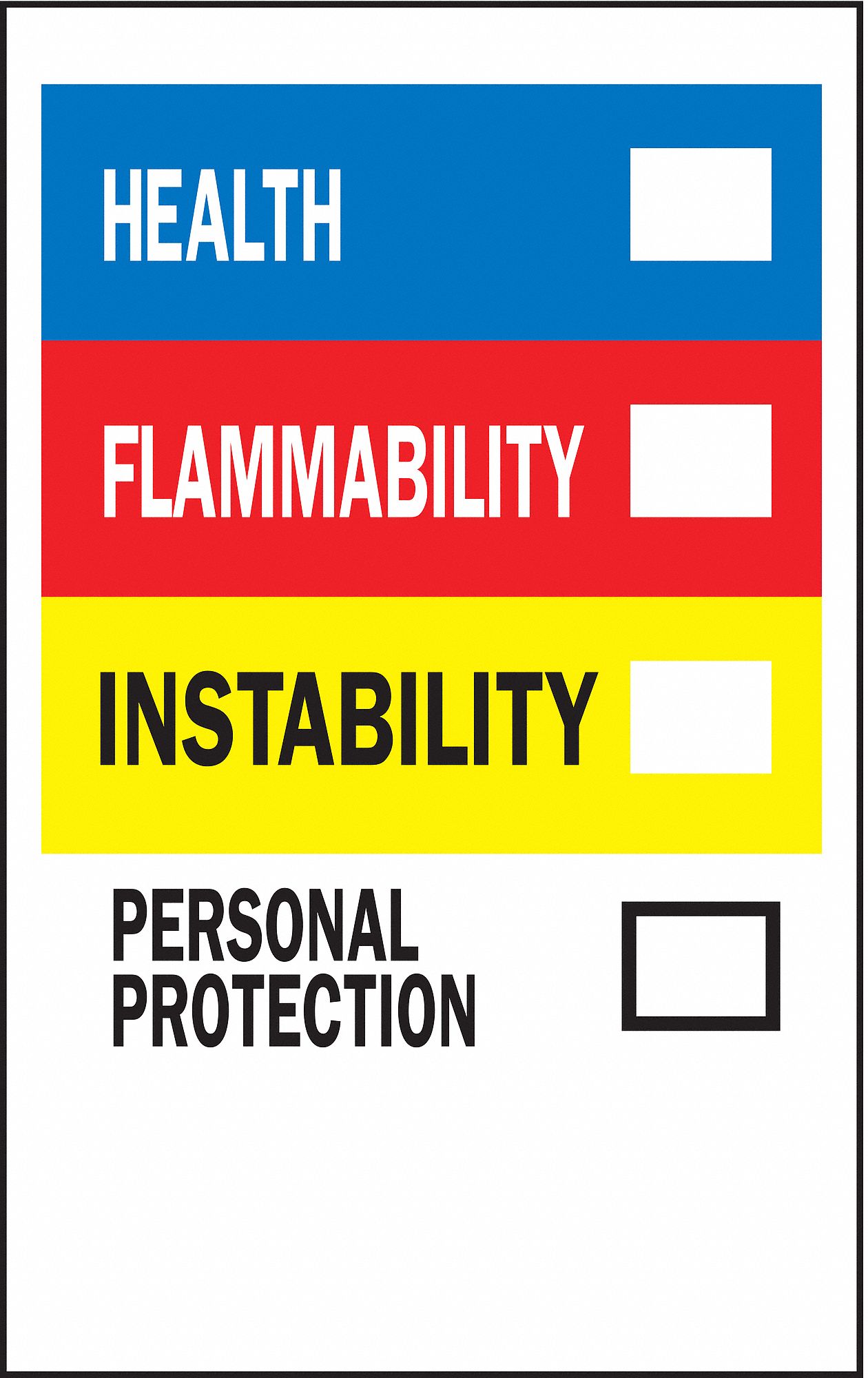 NFPA Label, Vinyl Film, 2" Height, PK 500 - Grainger